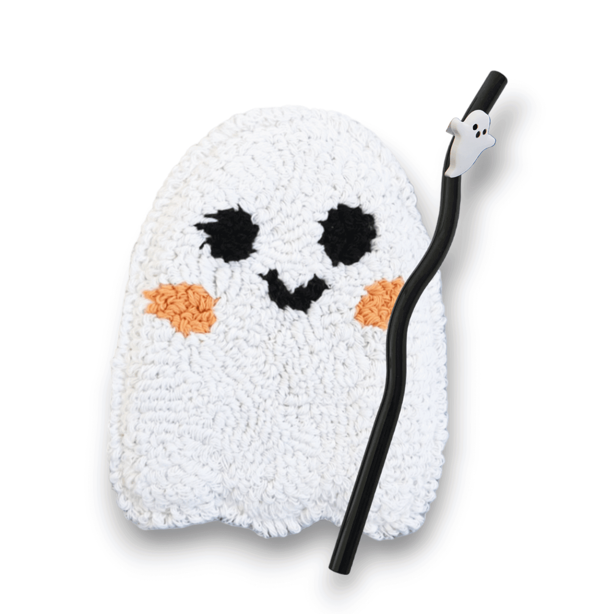 Ghost Mug Rug, Black Squiggle Straw, and Straw Slider Bundle – Sip Sip ...